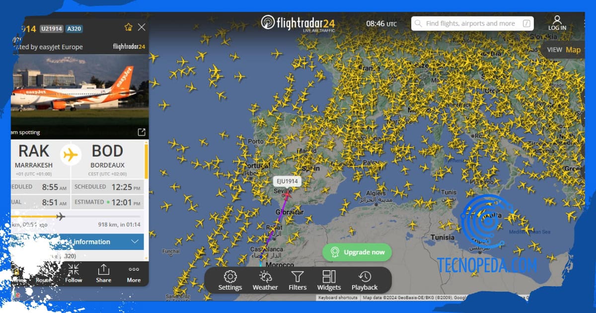 mapa de rutas aéreas: Consultar Vuelos en Tiempo Real